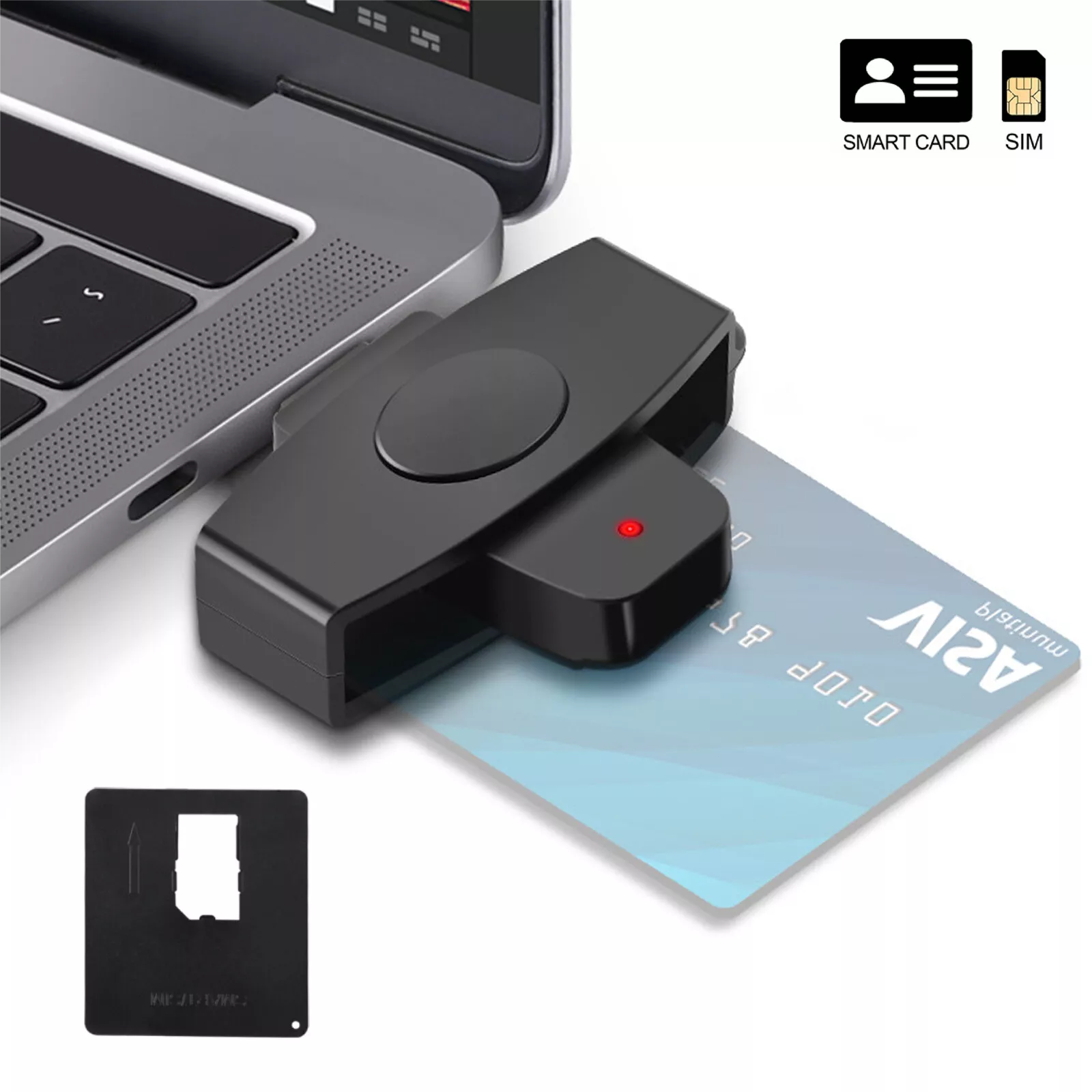 USB C Smart Card Reader, DOD CAC Common Access-Bank, for Mac OS ...