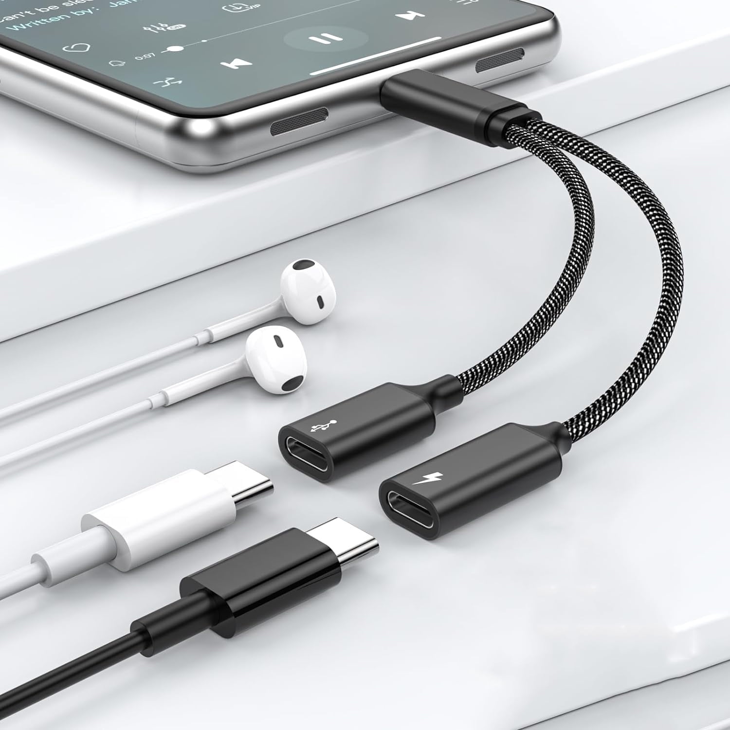 USB C Splitter, USB C Splitter Charging, Compatible with iPhone 15 ...