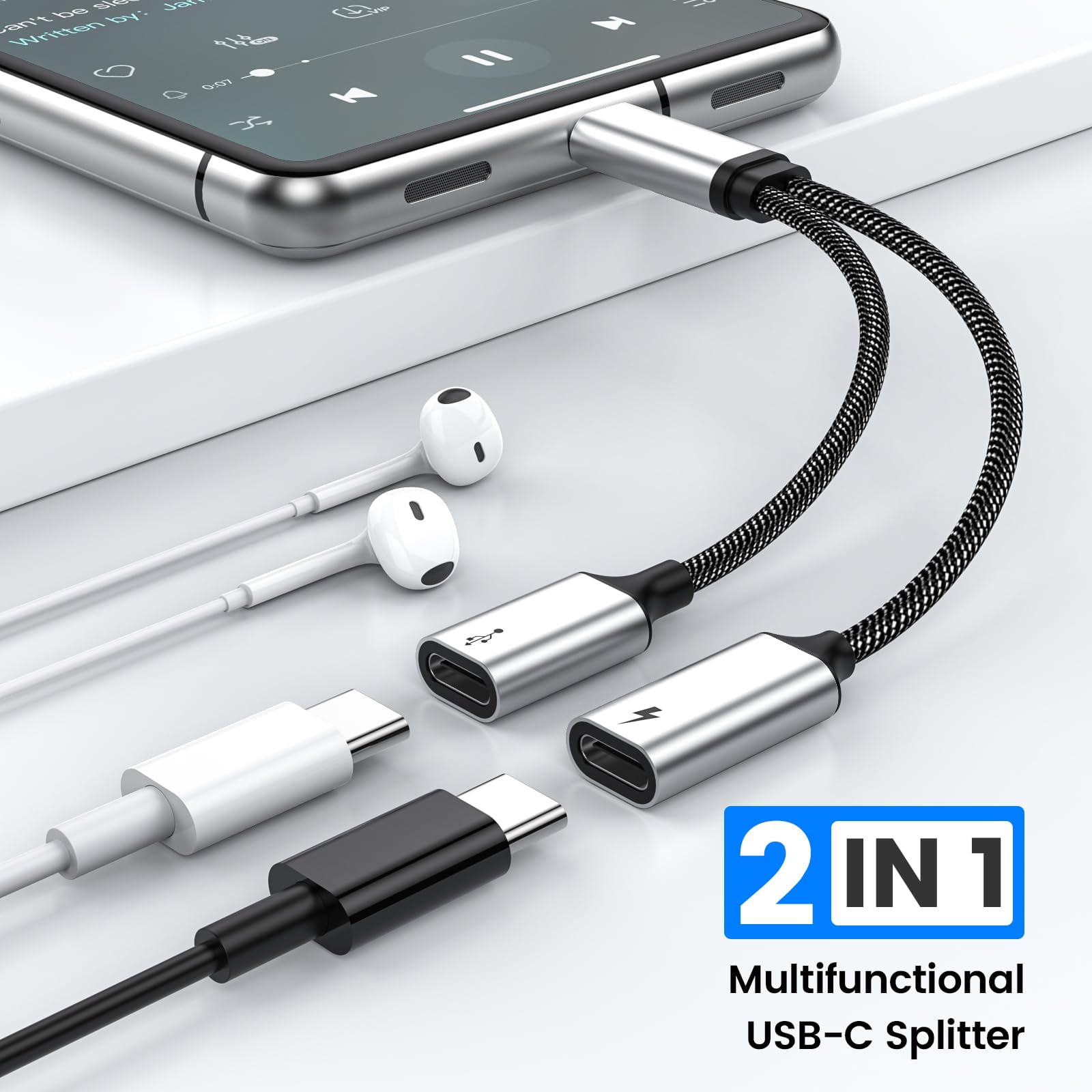 USB C Splitter, USB C Splitter Charging, Compatible with iPhone 15 ...