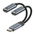 USB C Splitter Wire 1 to 2 Headphone Charging Adapter Cable Cord 2 in 1 ...