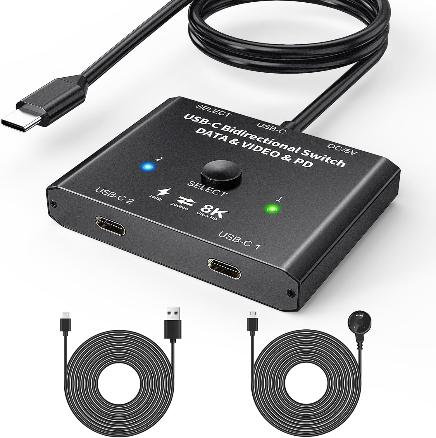 Usb C Switch 2 In 1 Out Type C Bidirectional Switcher 2 In 1 Out Used For 2 Computers With C