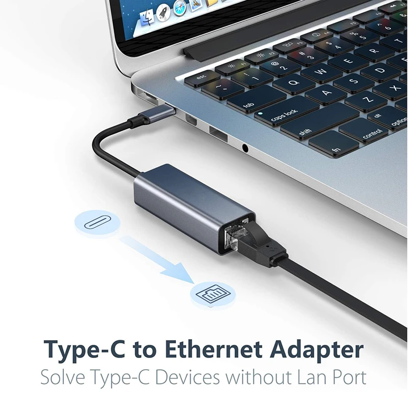 USB C To 100Mbps Ethernet Adapter Thunderbolt3 Type-C To RJ45 Gigabit ...