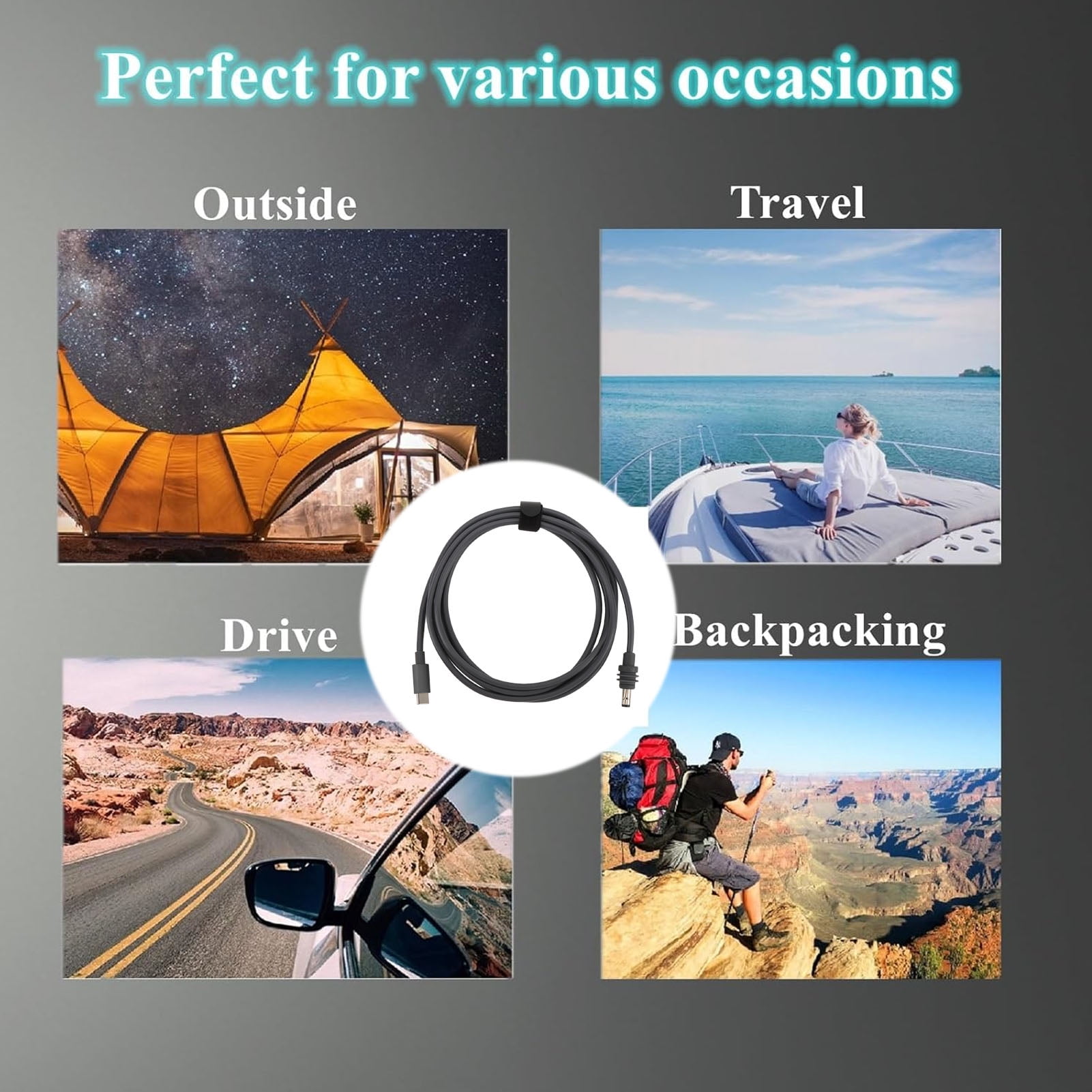 USB,C To DC Power Cable, 20AWG, IP68 Waterproof For Mini Dish Antenna ...