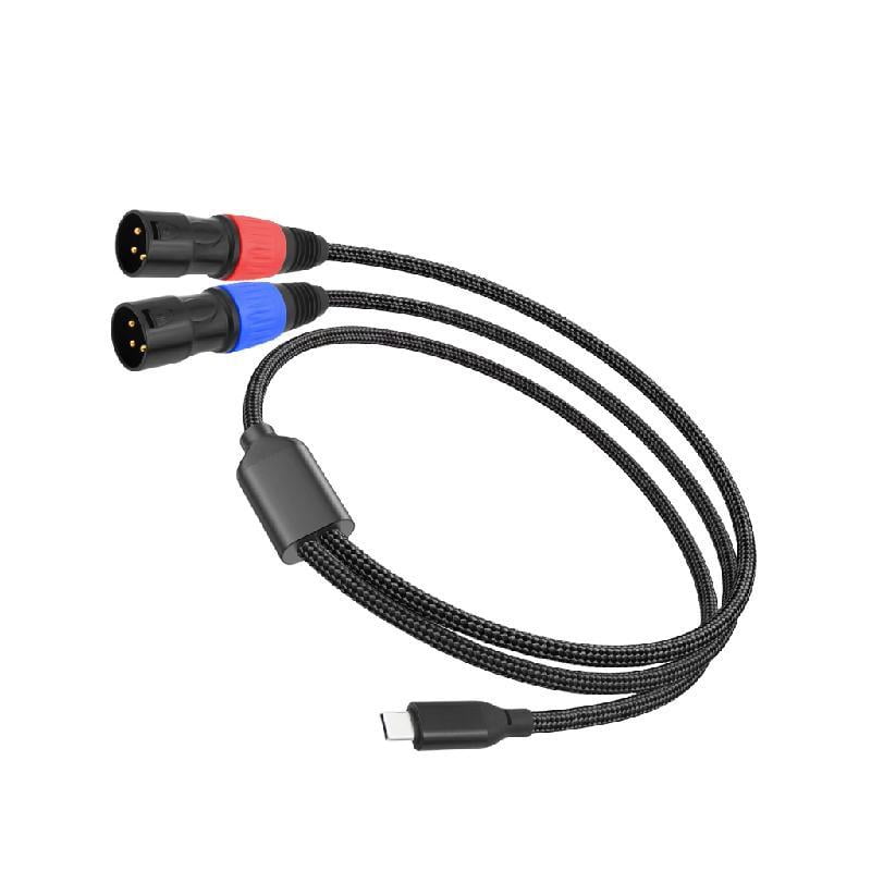 USB C To Double 3Pin Male Stereo Sound Cable For Amplifier Speaker ...
