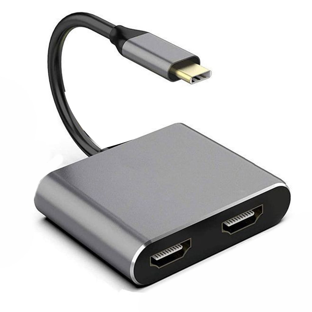 USB C To Double HDTV Adapter 4K 60Hz Aluminum Dock 2/4 Port For ...