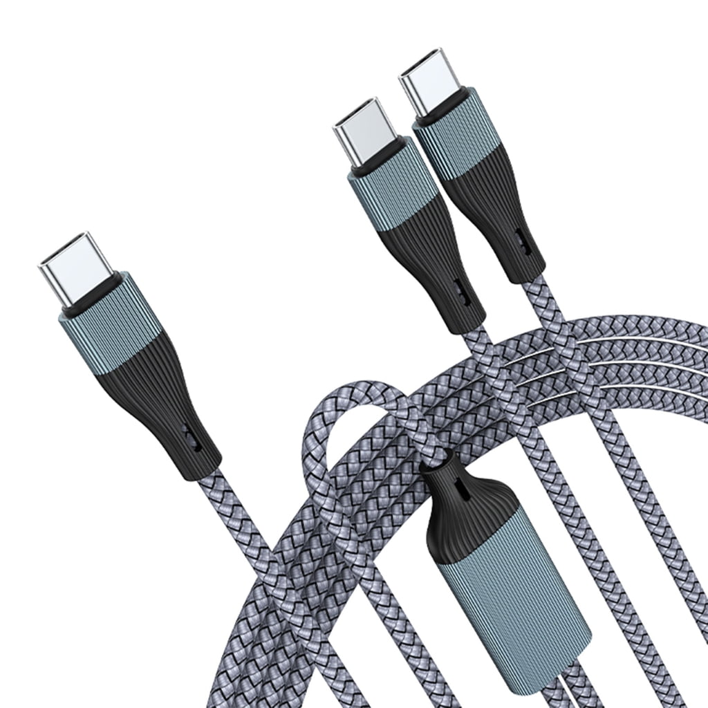 USB C To Double USB C Cable 100W Power Intelligent Charging Data Sync ...