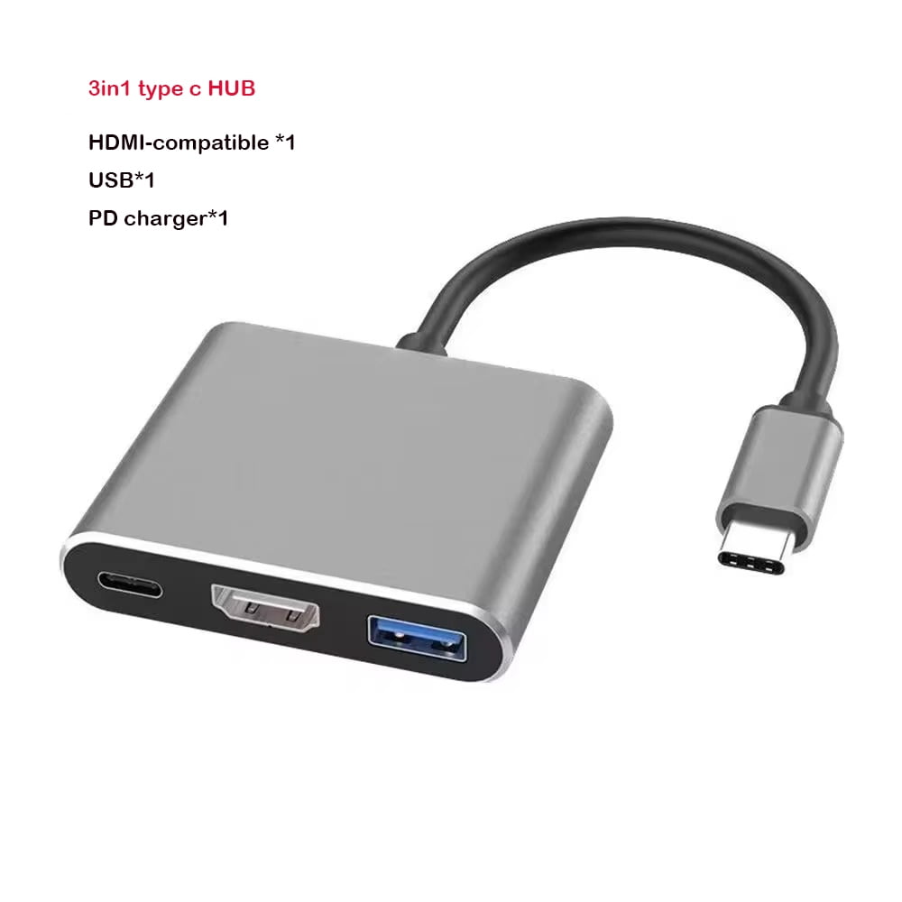 USB C To HDMI-Compatible VGA Type-C Digital AV Multiport Adapter ...