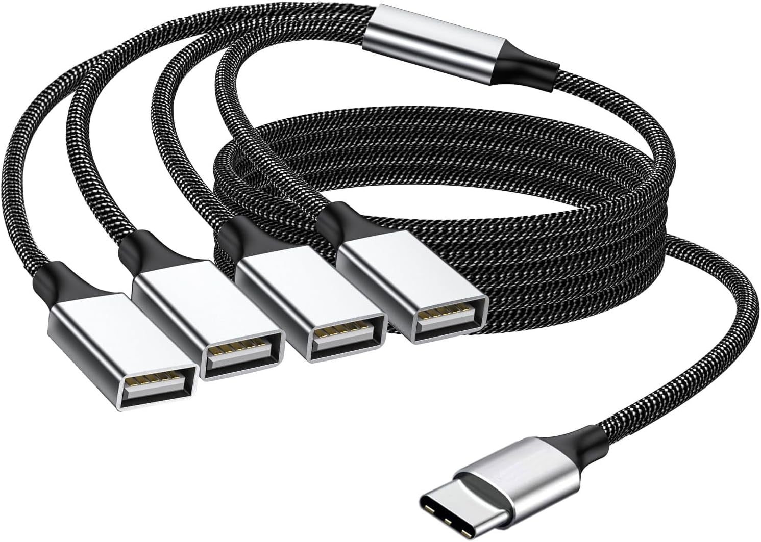 USB C to Triple USB Cable Splitter 3.3Ft,USB C Male to 4 USB Female ...