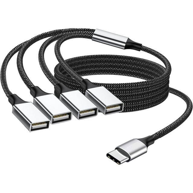 USB C to Triple USB Cable Splitter 3.3Ft,USB C Male to 4 USB Female ...