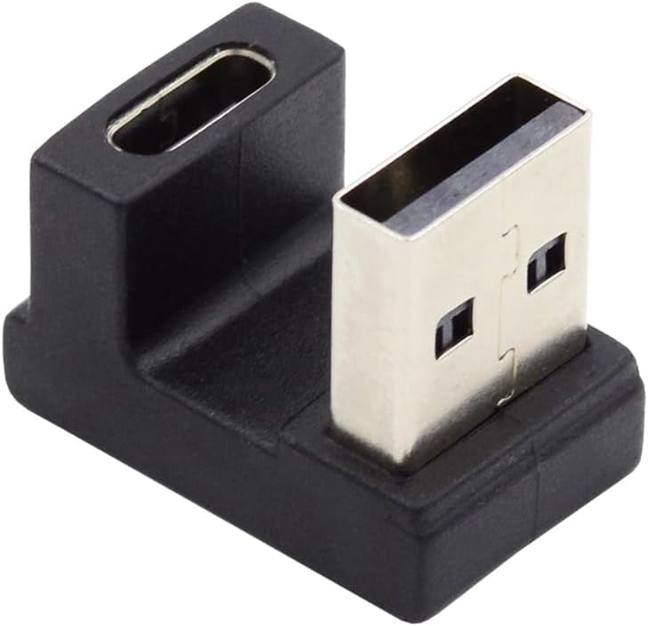 USB-C Type C Female Up Opposite U Shape Back Angled to USB 3.0 A Male ...