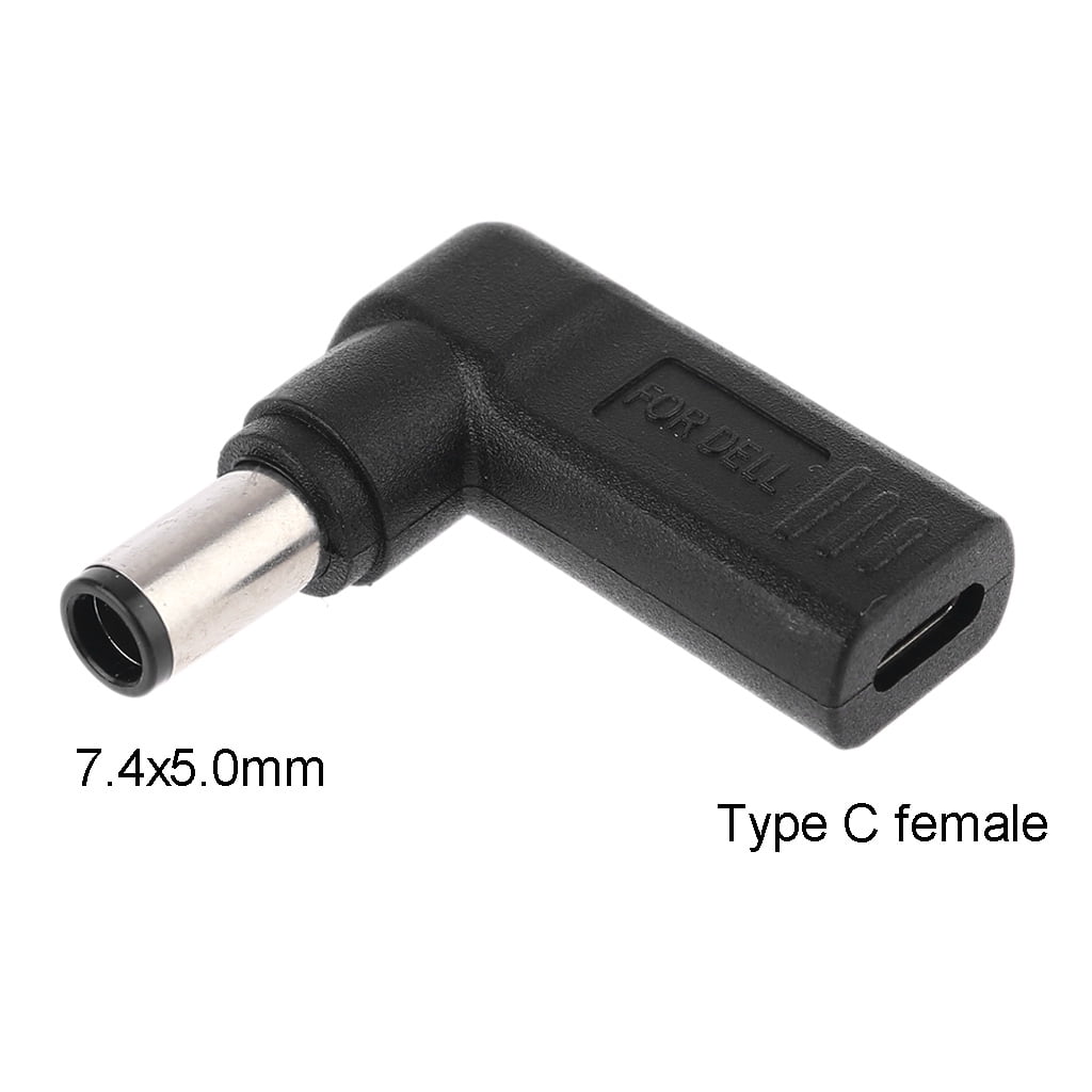 USB-C Type-C Female to 7.4x5.0mm DC Male Plug Adapter for DELL Laptop ...