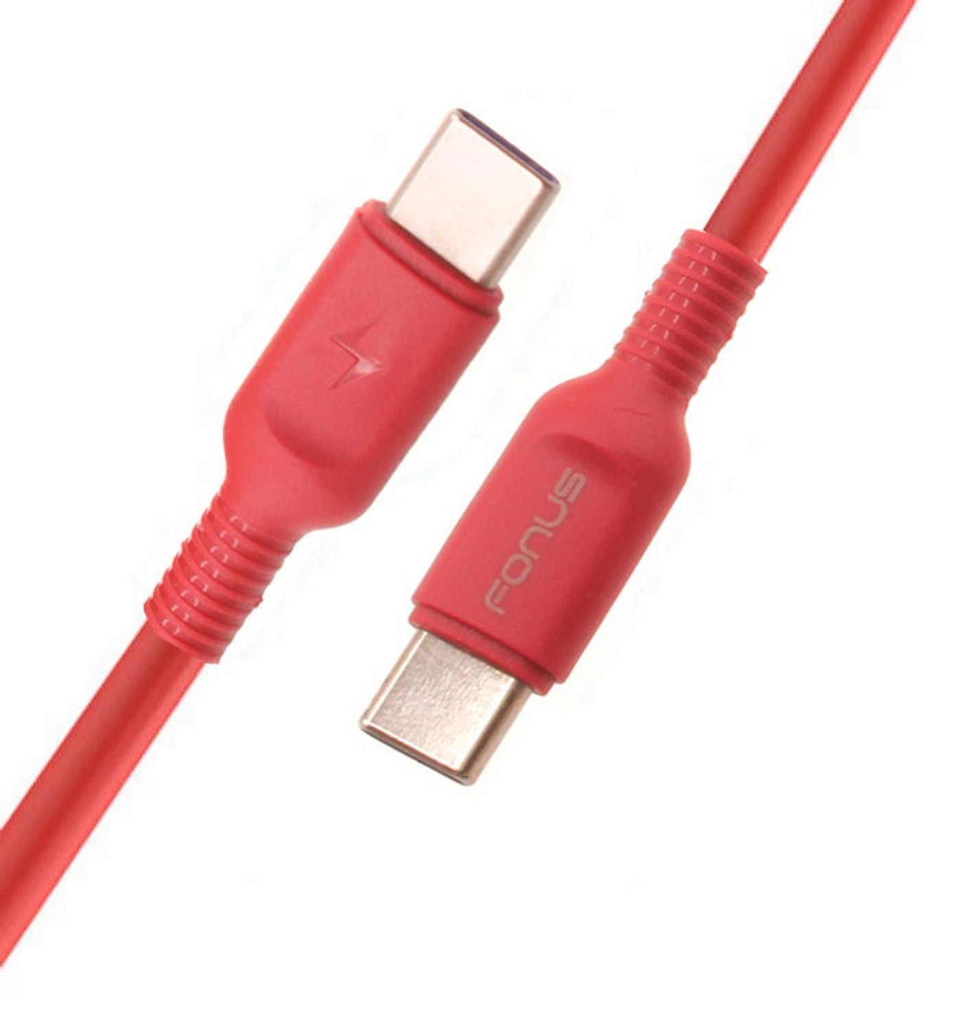 USB-C to Type-C Red 6ft Long Cable for TCL 50 XE NXTPAPER 5G, TCL 50 XL ...
