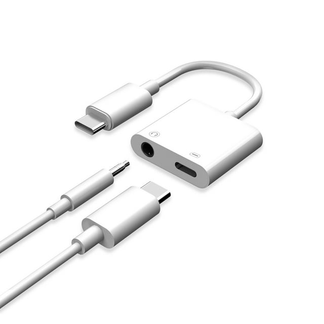 USB C Type C To 3.5mm Aux Audio Charging Cable Adapter Splitter ...