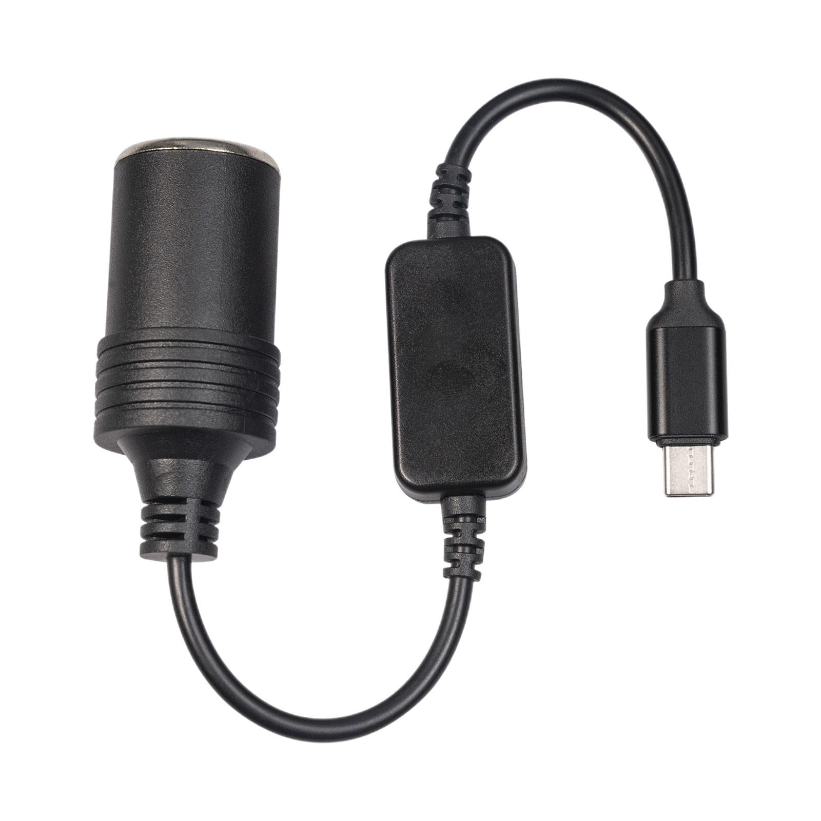 USB C Type C to 12V Car Cigarette Lighter Socket Female Adapter Plug ...