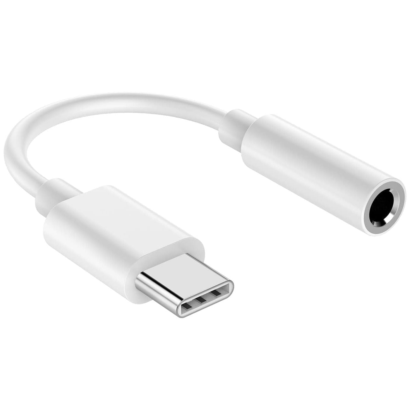 USB-C (Type-C) to 3.5mm Headphone Jack AUX Adapter - White - Walmart.com