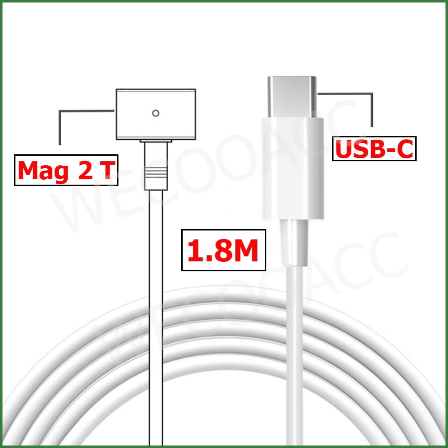 USB C Type C to T~tip L~tip MagSaf* 1 2 45W 60W 85W Power Adapter Cable ...
