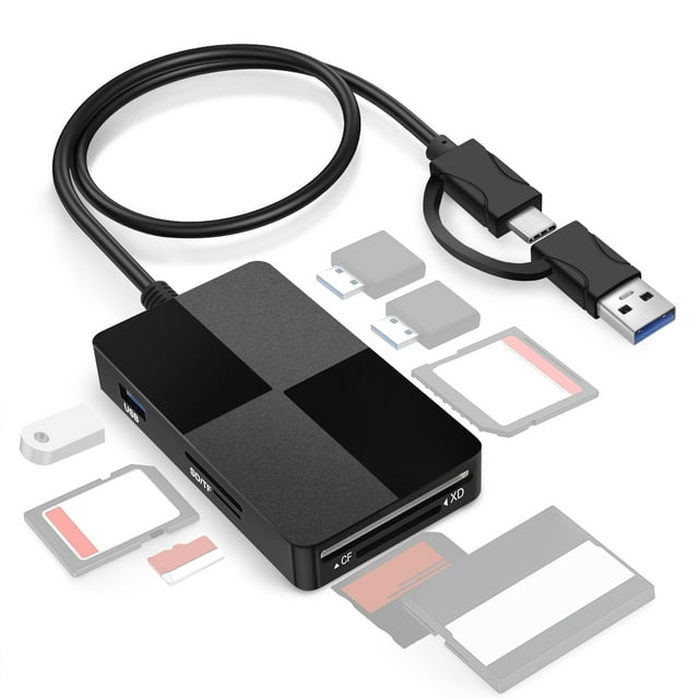 USB C/USB 3.0 Multi SD Card Reader Hub, TSV TF/CF/XD/MS Memory Card ...