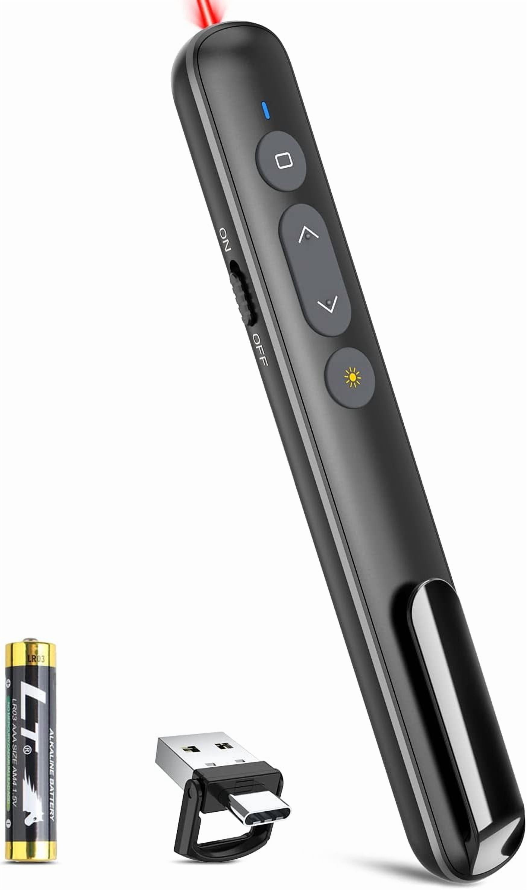 USB-C/USB-A Laser Pointer for Presentation Clicker PowerPoint Wireless Presenter Remote, Google ...