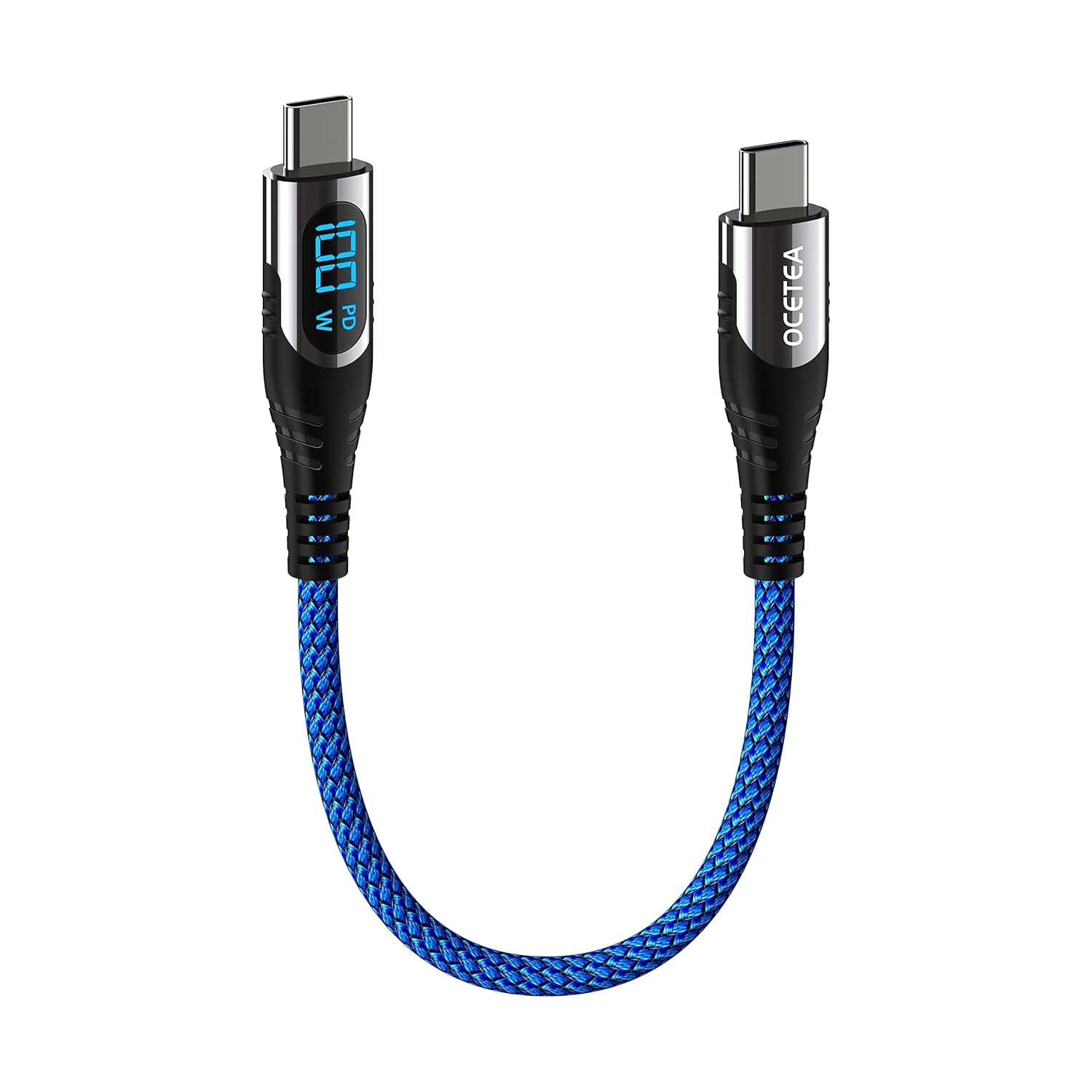 USB C to USB C Cable (100W 5A), 1ft USB C Cable with LED Display, New ...