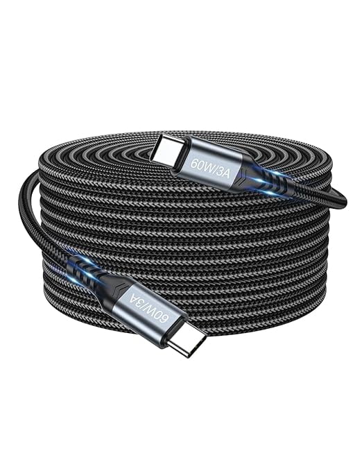 USB C to USB C Cable 20ft - Long USB C Charger Cable Type C Charging ...