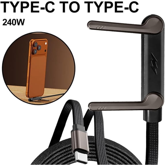USB C to USB C Cable， 240W Fast Charging Cable 5 FT，Invisible Stand ...