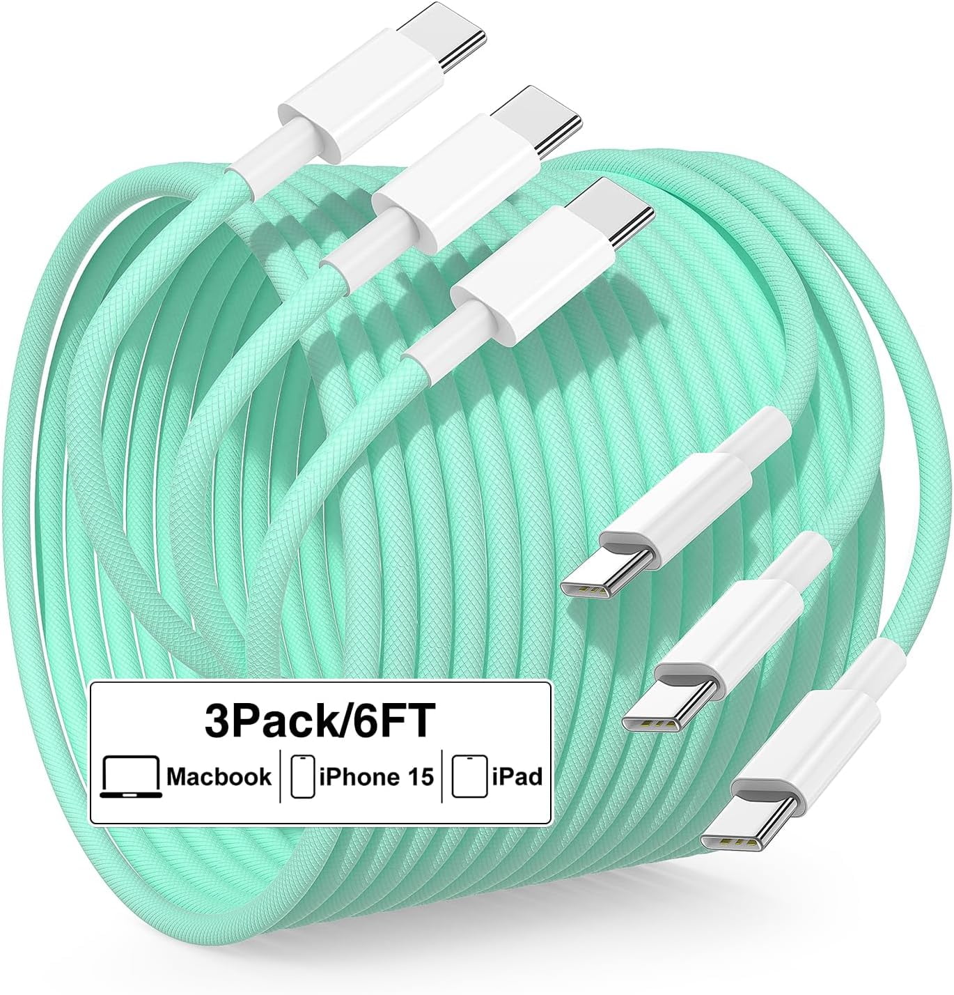 USB C to USB C Charger Cable 6FT, 3A 60W Type C to Type C Fast Charging ...