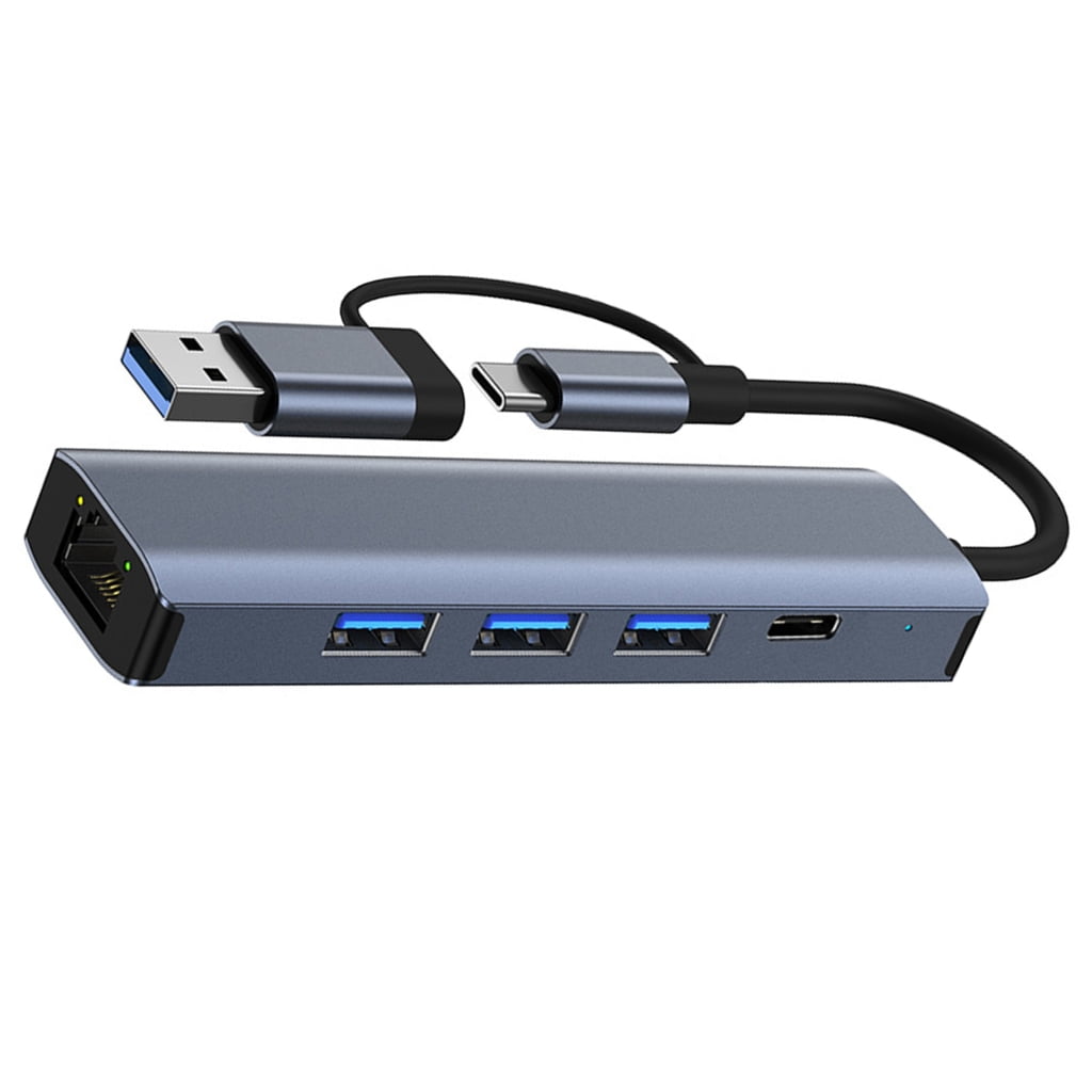 USB C+USB Expander USB3.0 Hub Type C Splitter 100mbps/1000mbps Ethernet ...