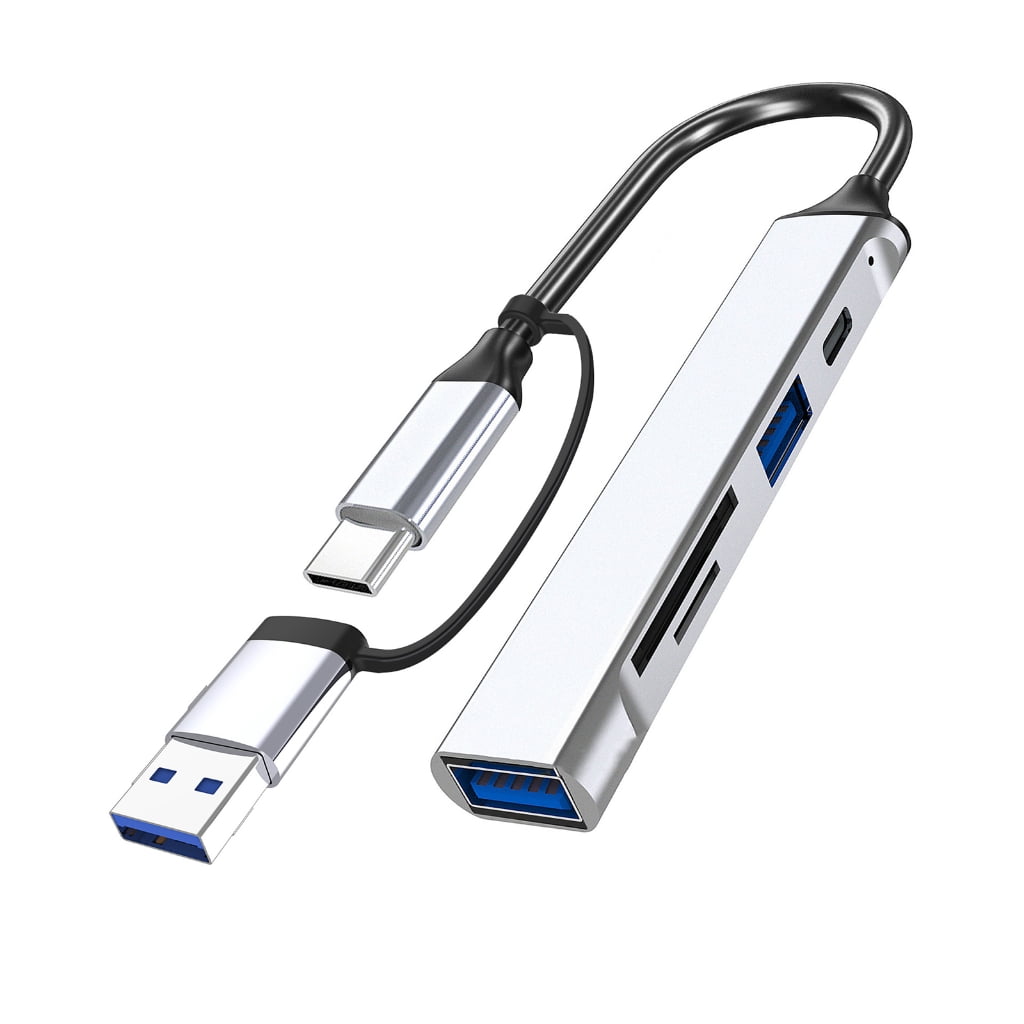 USB C+USB Hubs 5 Port Adapter for 5 in 1 USB C/USB Hubs Dongle Portable ...