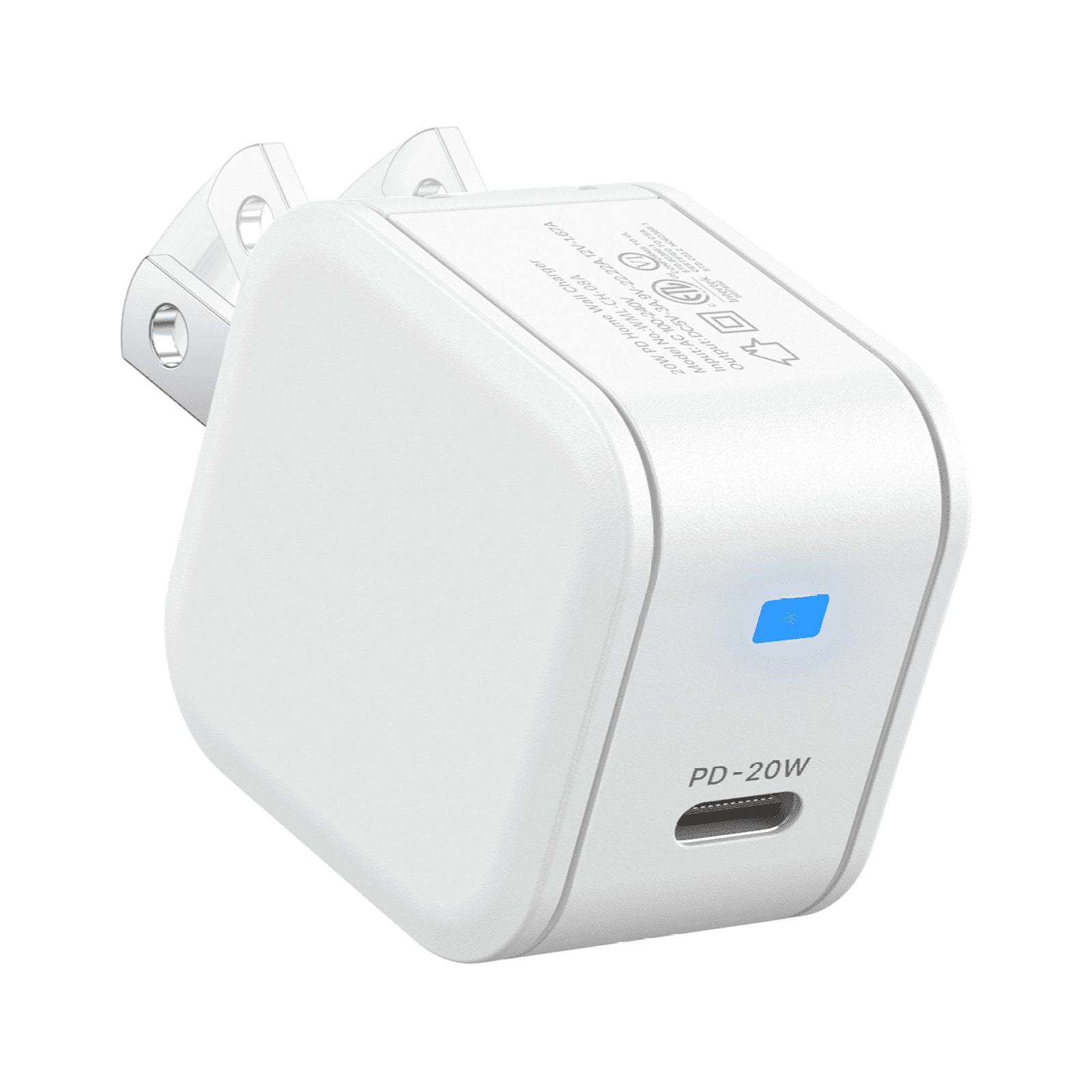 USB C Wall Charger, 20W Charging Block Foldable USB C Wall Plug Type C ...