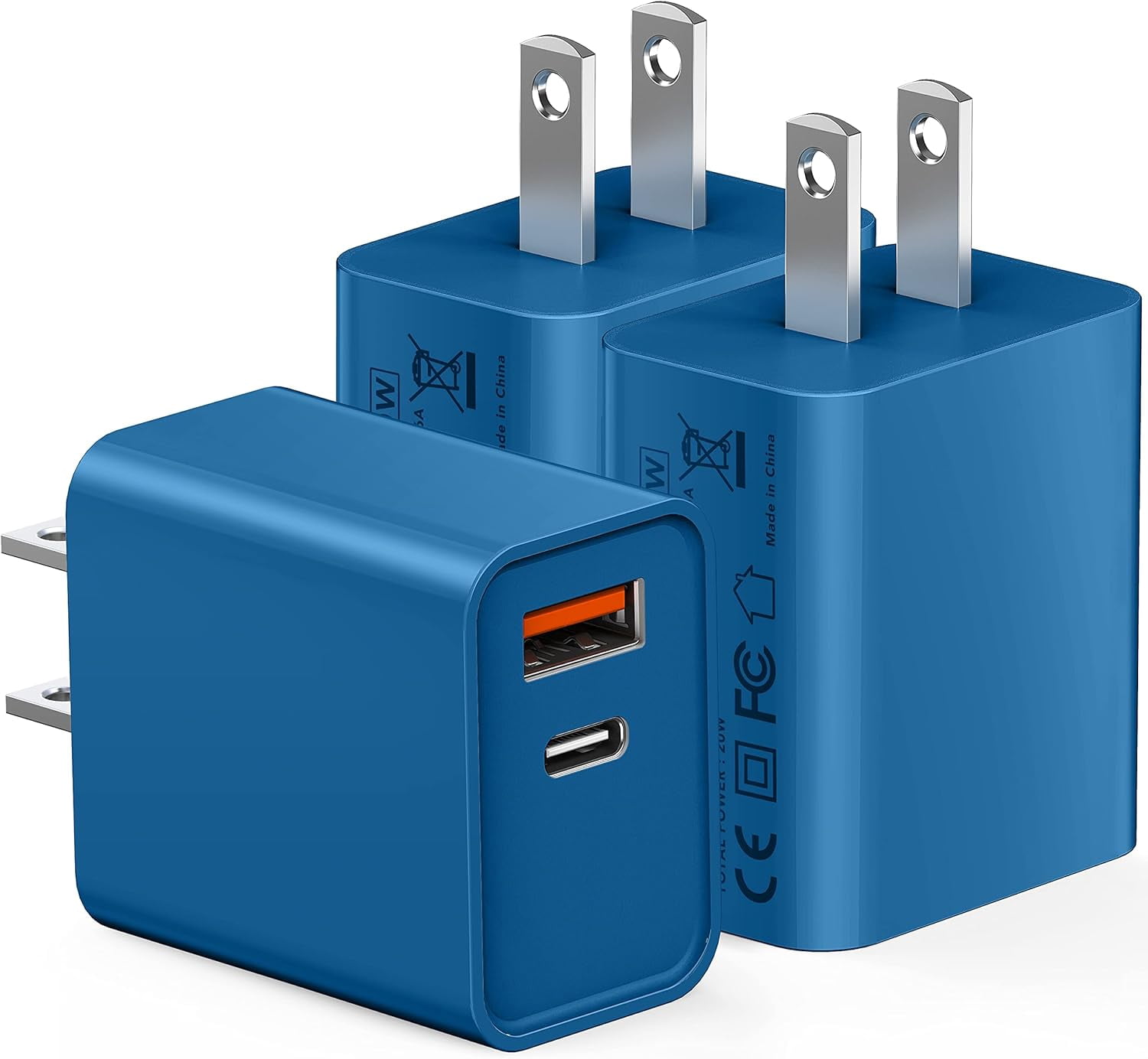 USB C Wall Charger, 3 count 20W PD + QC3.0 USBC Charger Block Super ...