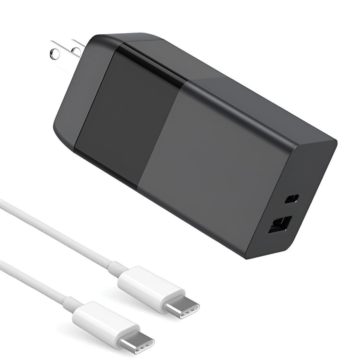 USB C Wall Charger, 65W Fast Portable 2 Port Charger [GaN Tech], USB-C ...