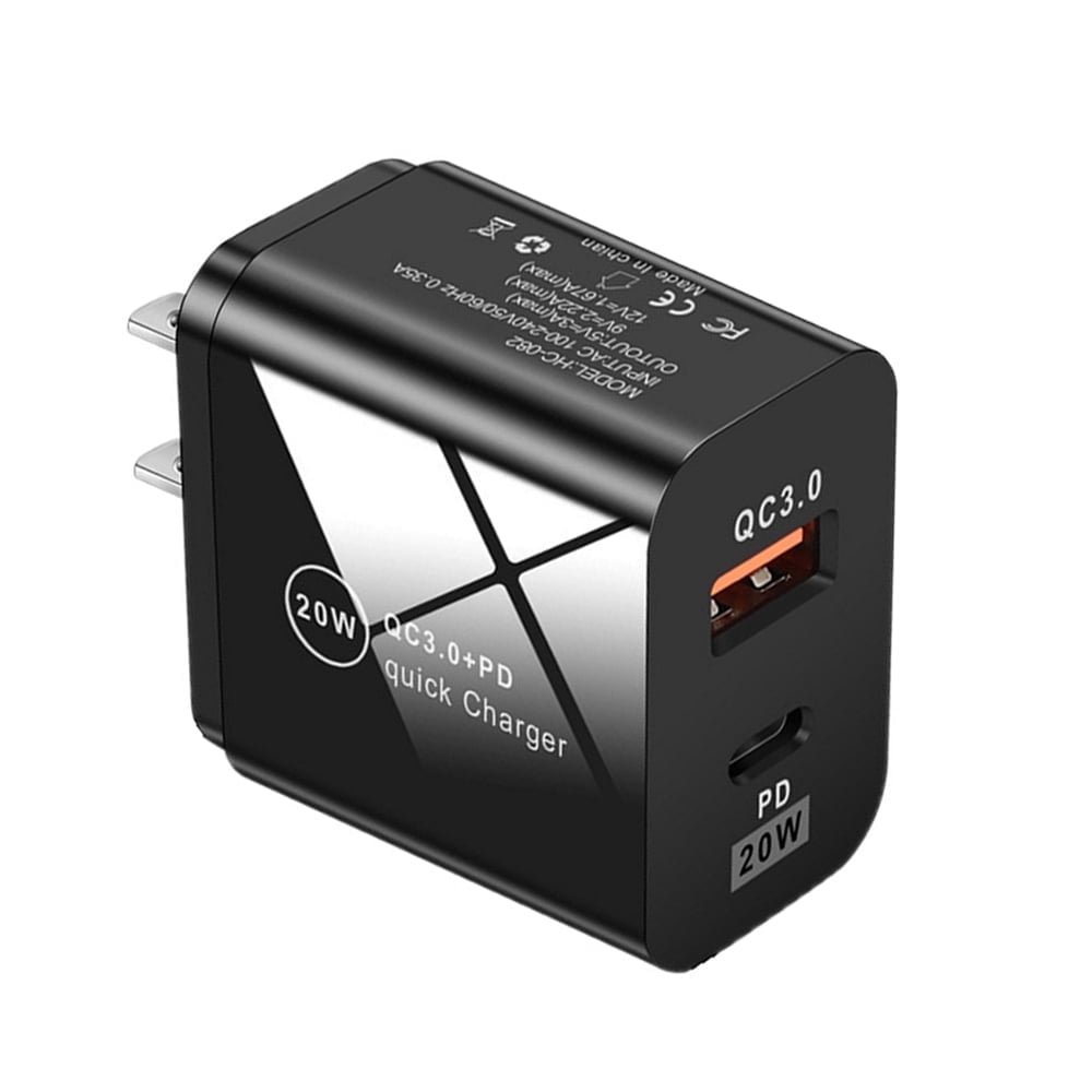 USB C Wall Charger Block 20W, Borz Dual Port PD Power Delivery Fast ...