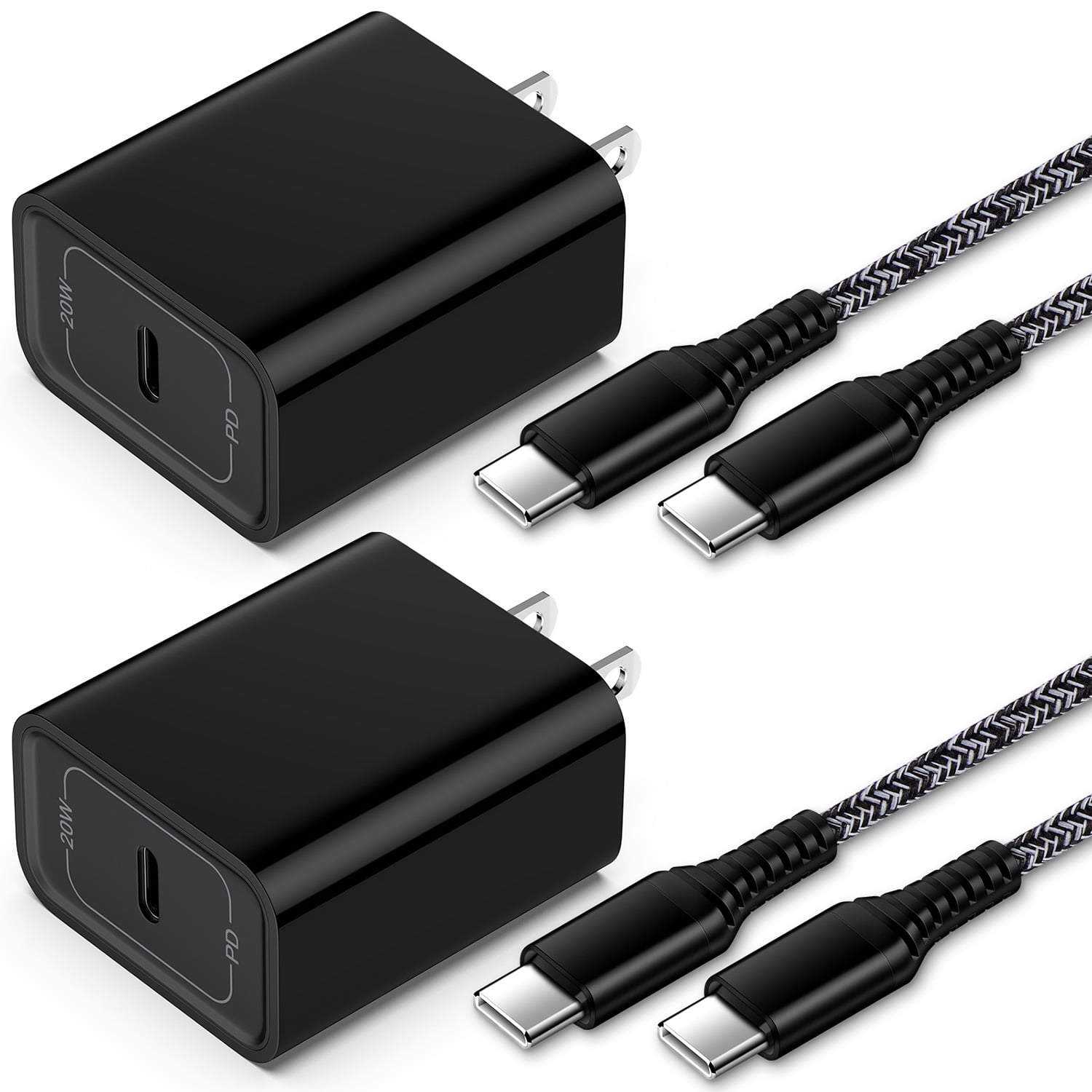 USB C Wall Charger Fast Charging,2 Pack PD 20W Type C Charger Block ...
