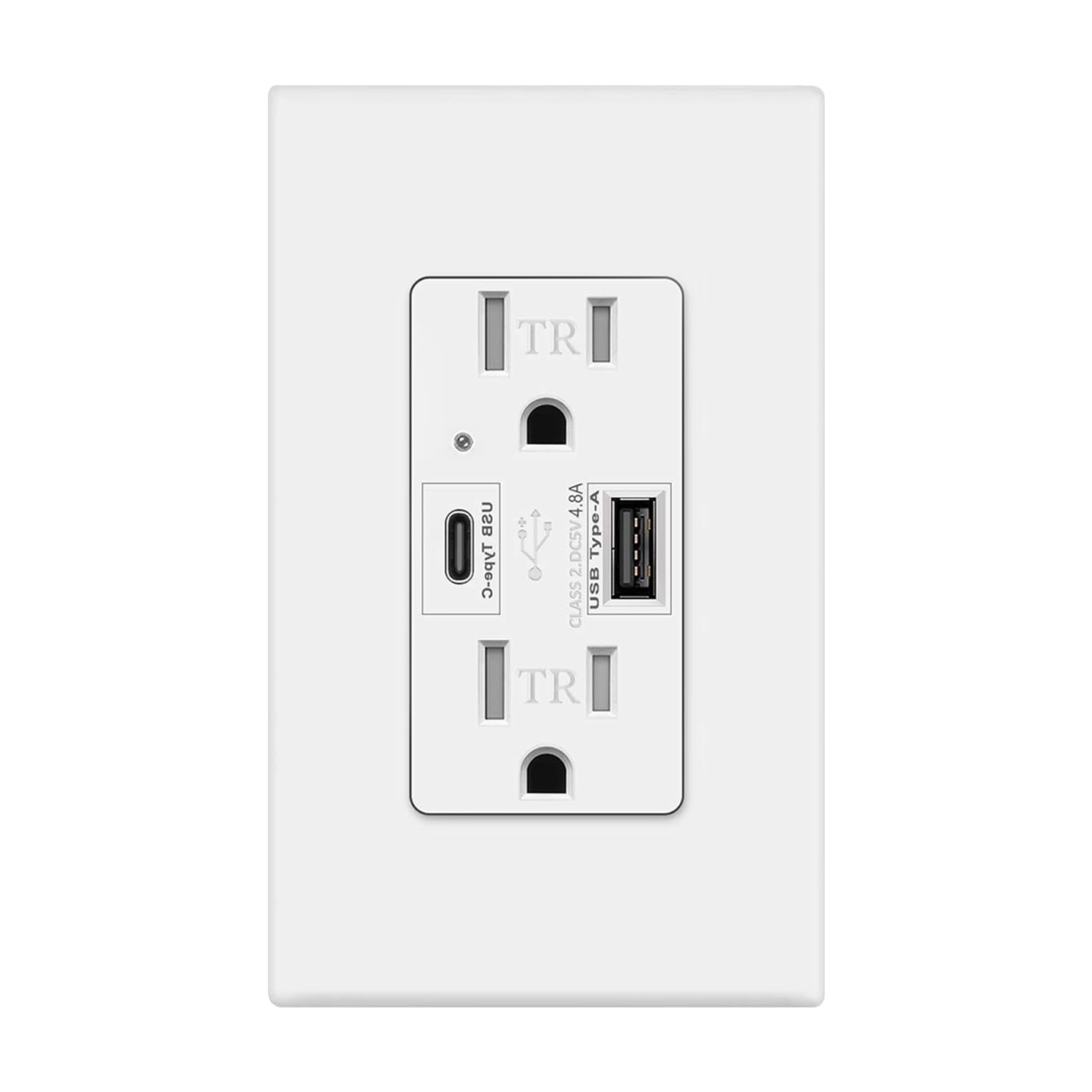 USB C Wall Outlet Receptacle, 4.8A USB Type C + A, High Speed Charging ...