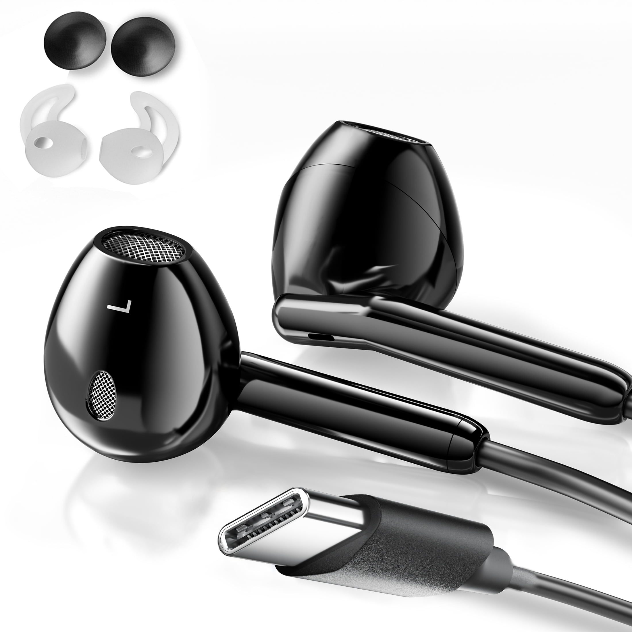 USB C Wired Earbuds Heavy bass,Type C Headphones wire with mic,Sports ...