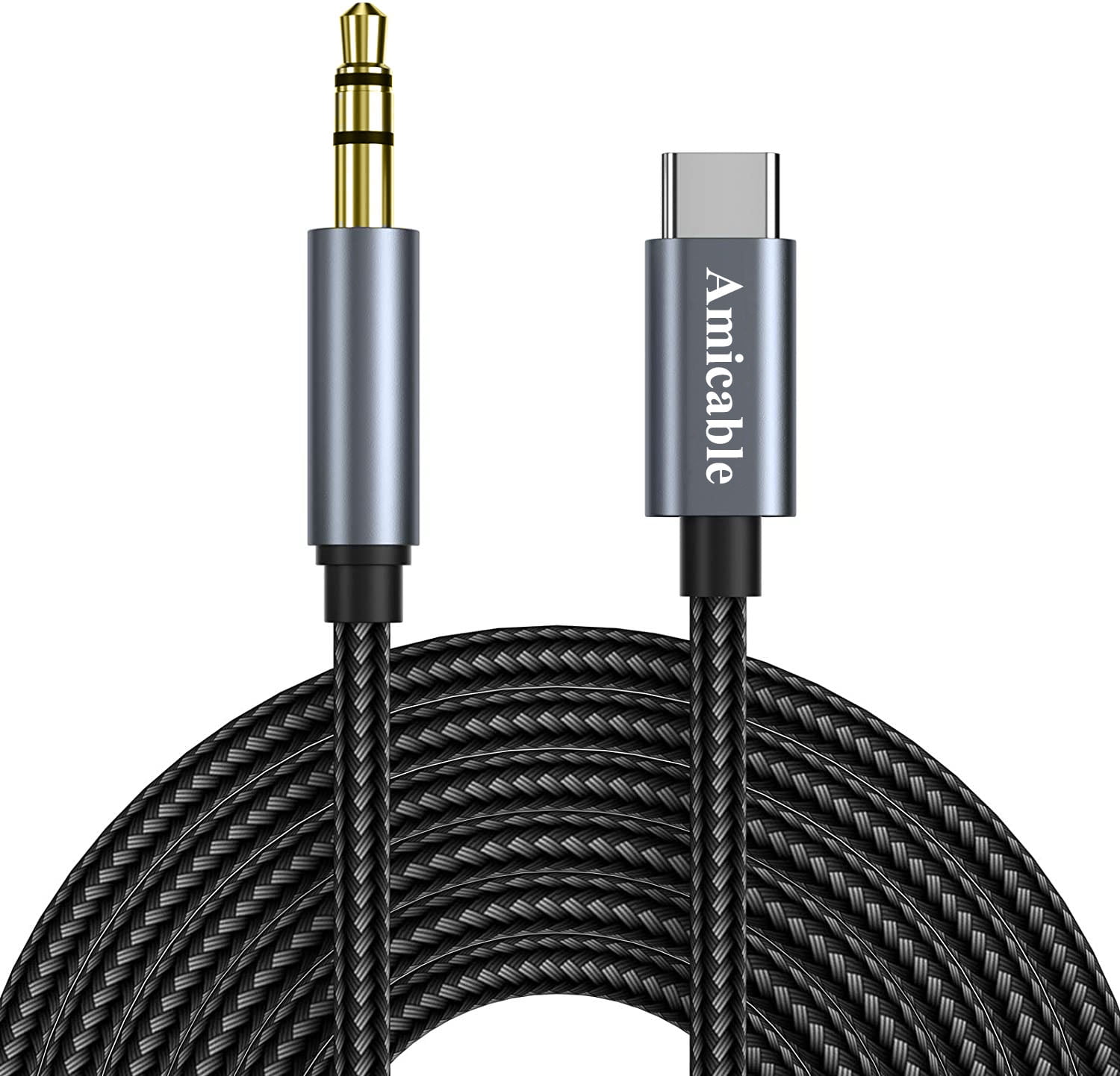 Amicable USB C to 3.5mm Audio Aux Cable, Male to Male Cable, Supports ...