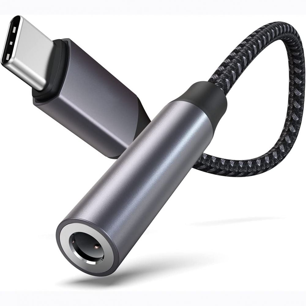 USB C to 5mm adapter high-resolution DAC chip woven nylon cable ...