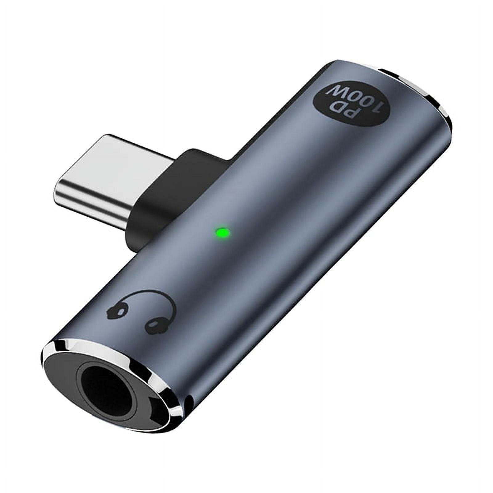 USB C to Audio Jack Adapter with 100W Fast Charging,2-in-1 USB C to 3 ...