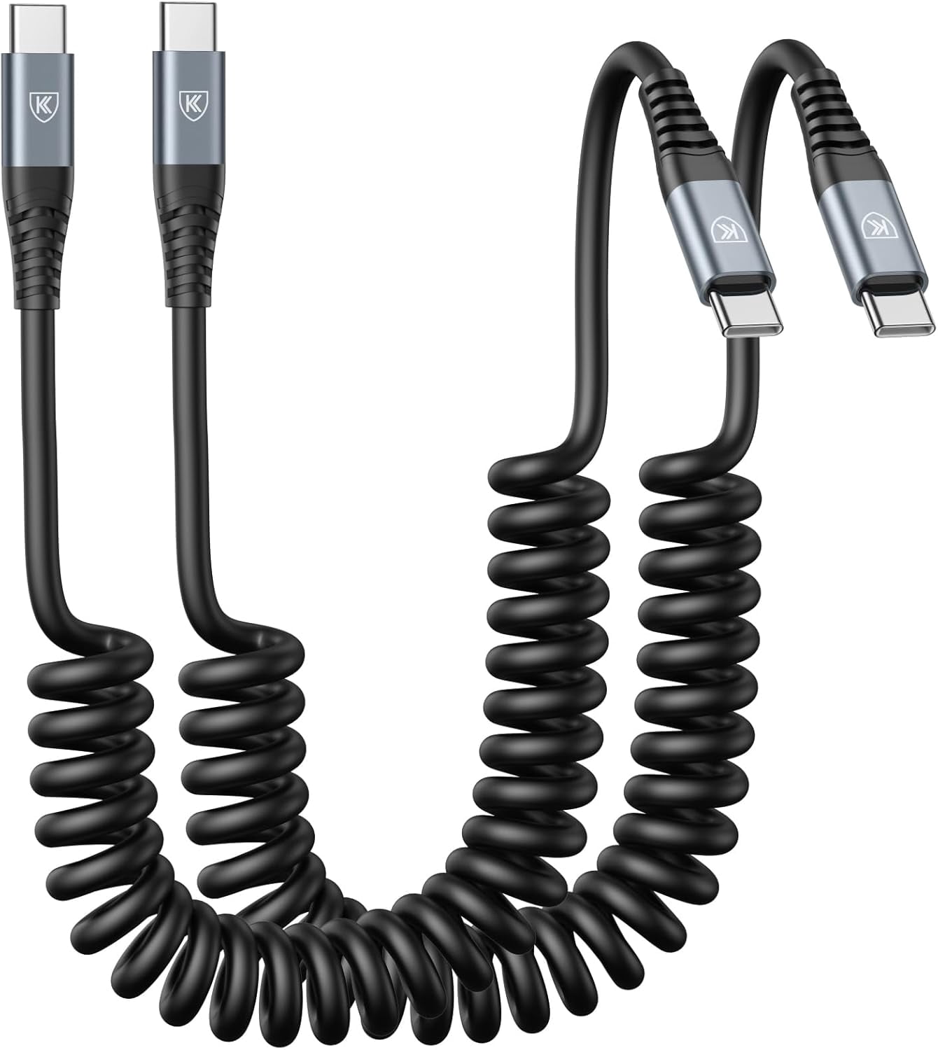 USB C to C Cable 3ft 2Pack Coiled USB C Charger Cable for Car Type C ...