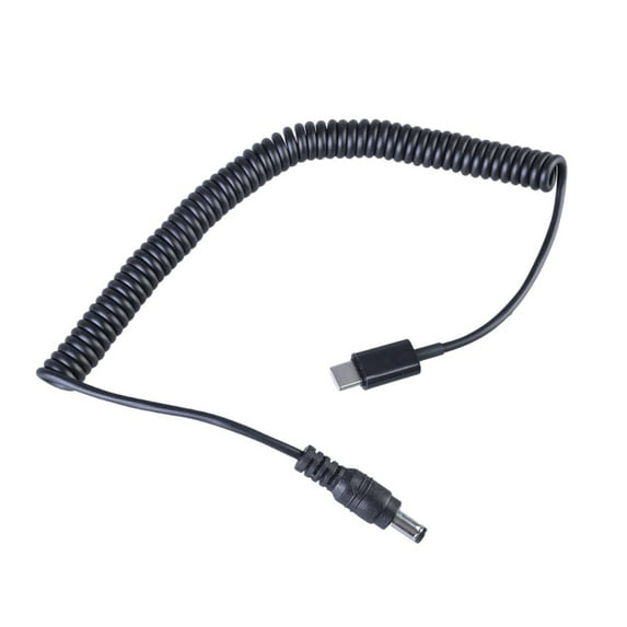 USB C to DC5.5mmx2.5mm Power Cable Spring Cord with 5V/9V/12V Output ...