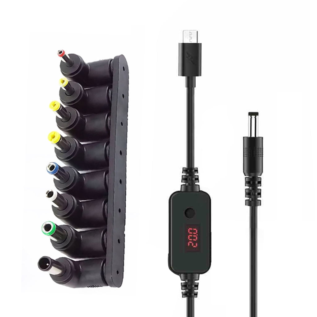 USB C to DC5521 5.5x2 Adapter Cable with 8 Interchangeable Tips for ...