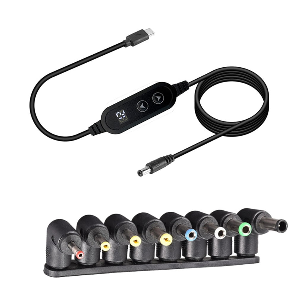 USB C to DC5521 Adapter Cable Charging Cord with Adapter Plugs Optional Supports 5V to 20V for ...