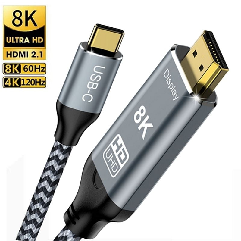 USB C to HDMI Cable 8K 4K Type C to HDMI 2.1 Thunderbolt 3 4 to 8K60Hz ...