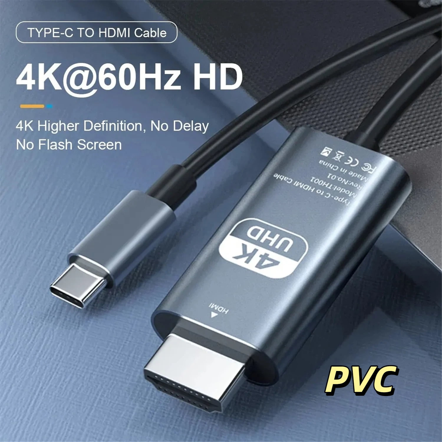 USB C to HDTV Cable for Home Office 6.6FT 4K@60Hz USB Type C to HDMI ...