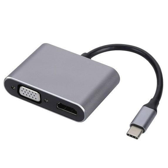 USB C to HDTV VGA Adapter 4K@30Hz USB C Adapter Double Monitor Output ...