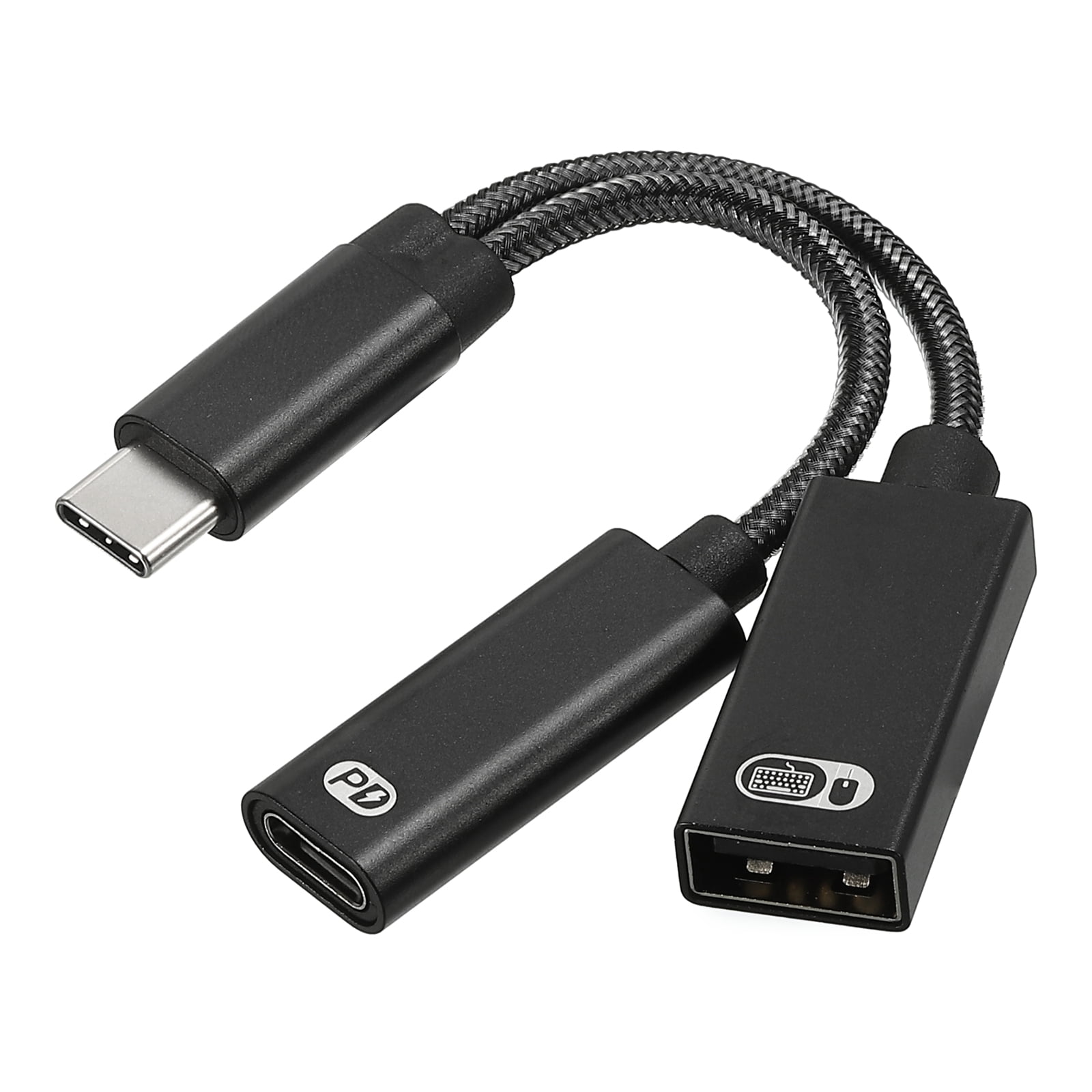 USB C to OTG USB Adapter and Type C 60W PD Fast Charging Cable 2 in 1 USB C Splitter with Fast ...