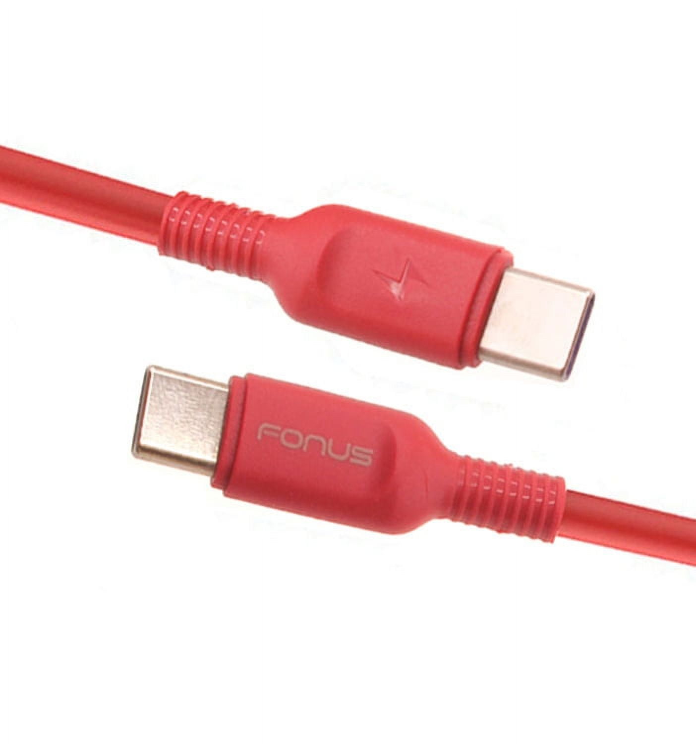 USB-C to Type-C Red 6ft Long Cable for Cricket Vision Plus/Innovate E ...