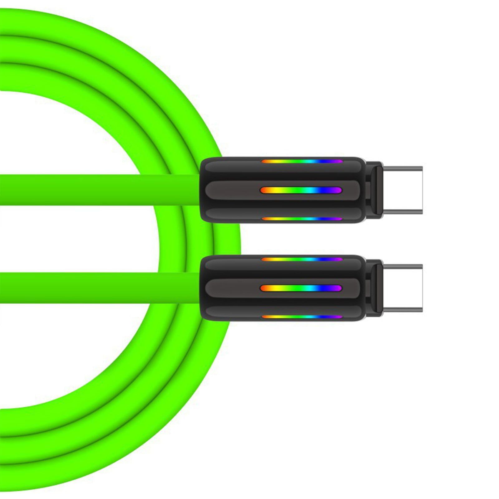Silicone 100W 240W Type C To Type C Charging Cable Fast Data Sync Cords ...