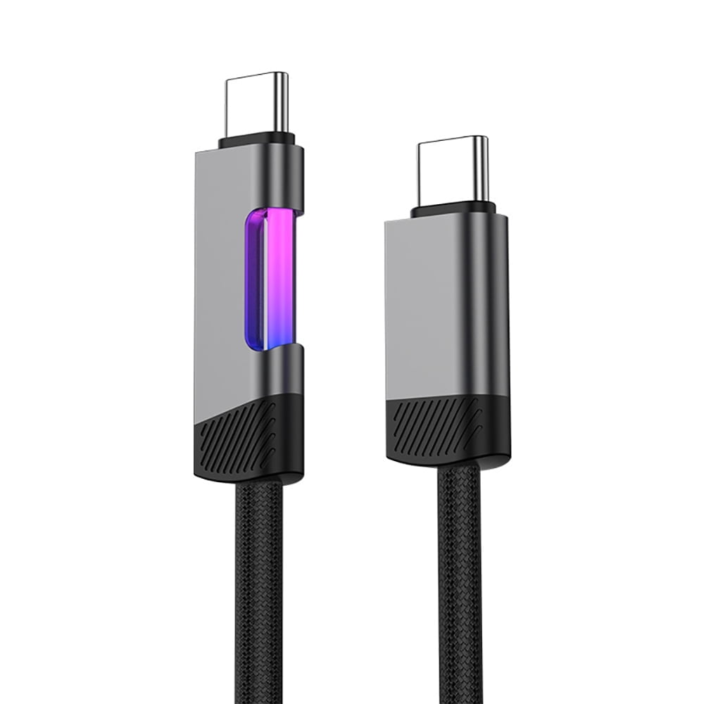 USB-C to USB-C Fast Charge Cable（60W） with GRB Light，6.56FT ，Compatible ...
