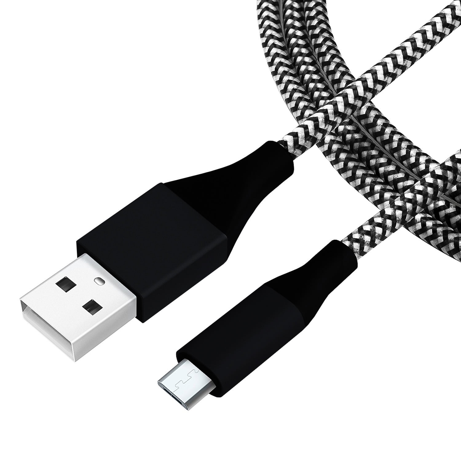 USB Cable Android Charger, 10FT/3M Nylon Braided Tangle-Free Micro USB ...